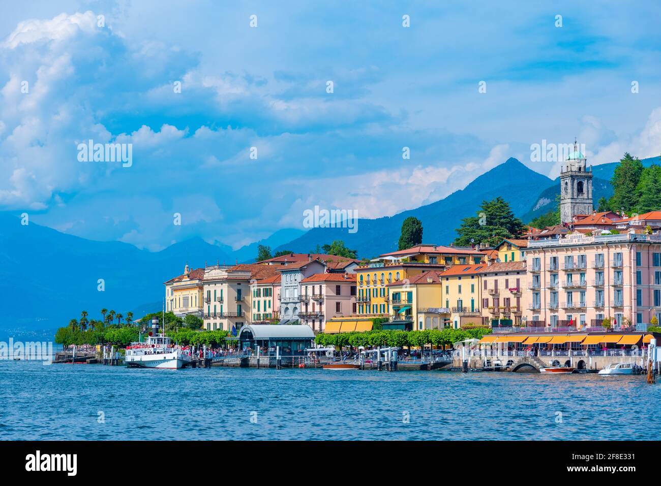 BELLAGIO, ITALY, JULY 17, 2019: Lakeside view of Italian town Bellagio ...