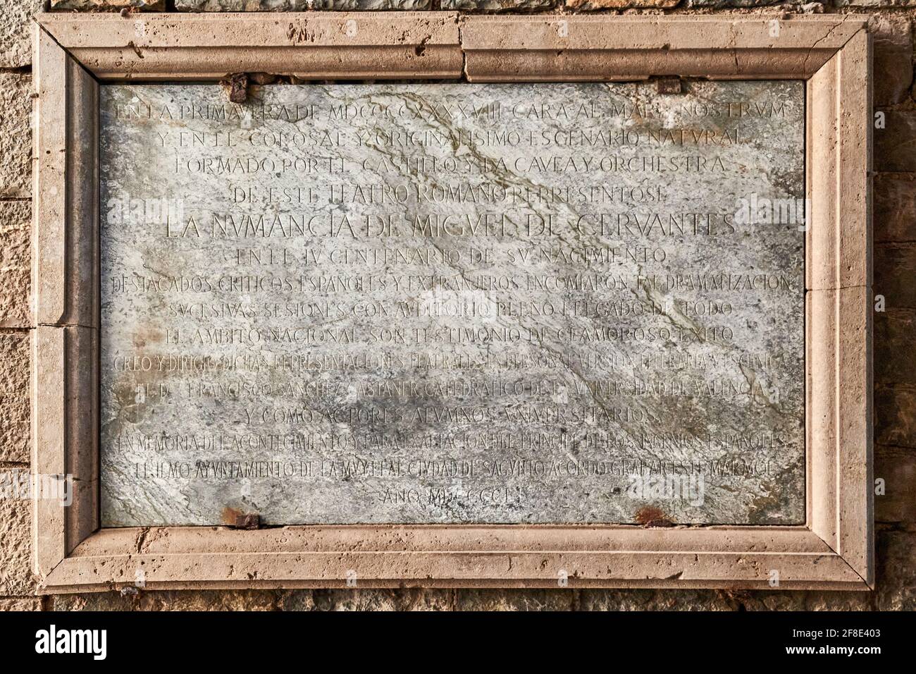 painting with inscription in the ancient Roman theater in the city of ...