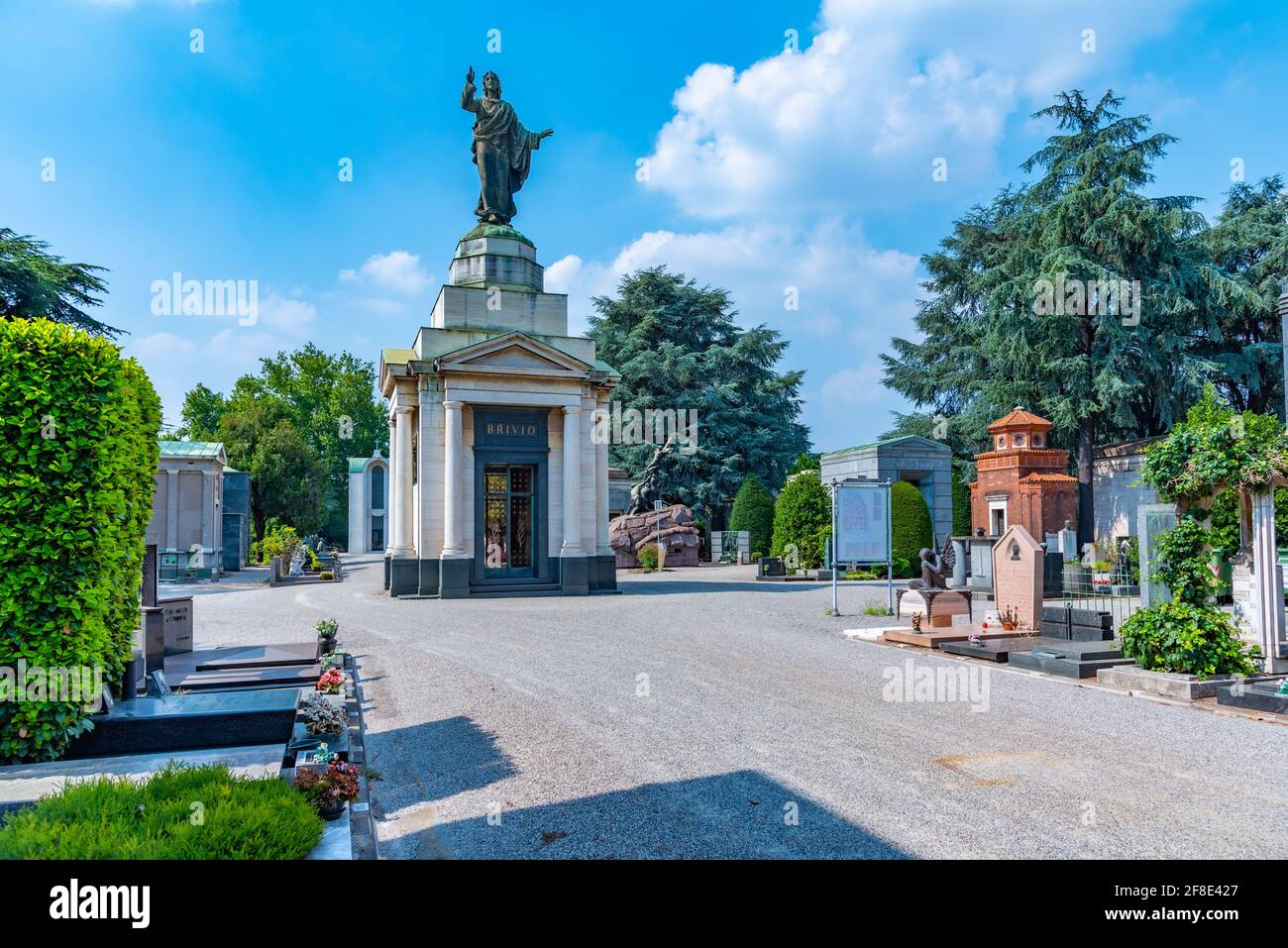 MILANO, ITALY, JULY 19, 2019: Decorated graves at Cimitero Monumentale ...