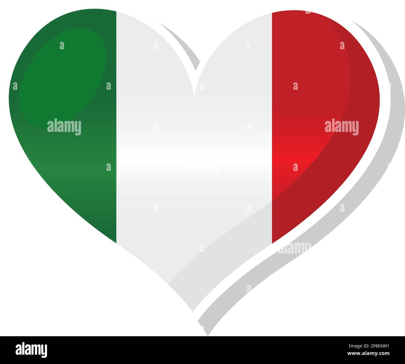 Flag of Italy in heart shaped - Vector illustration Stock Vector Image ...