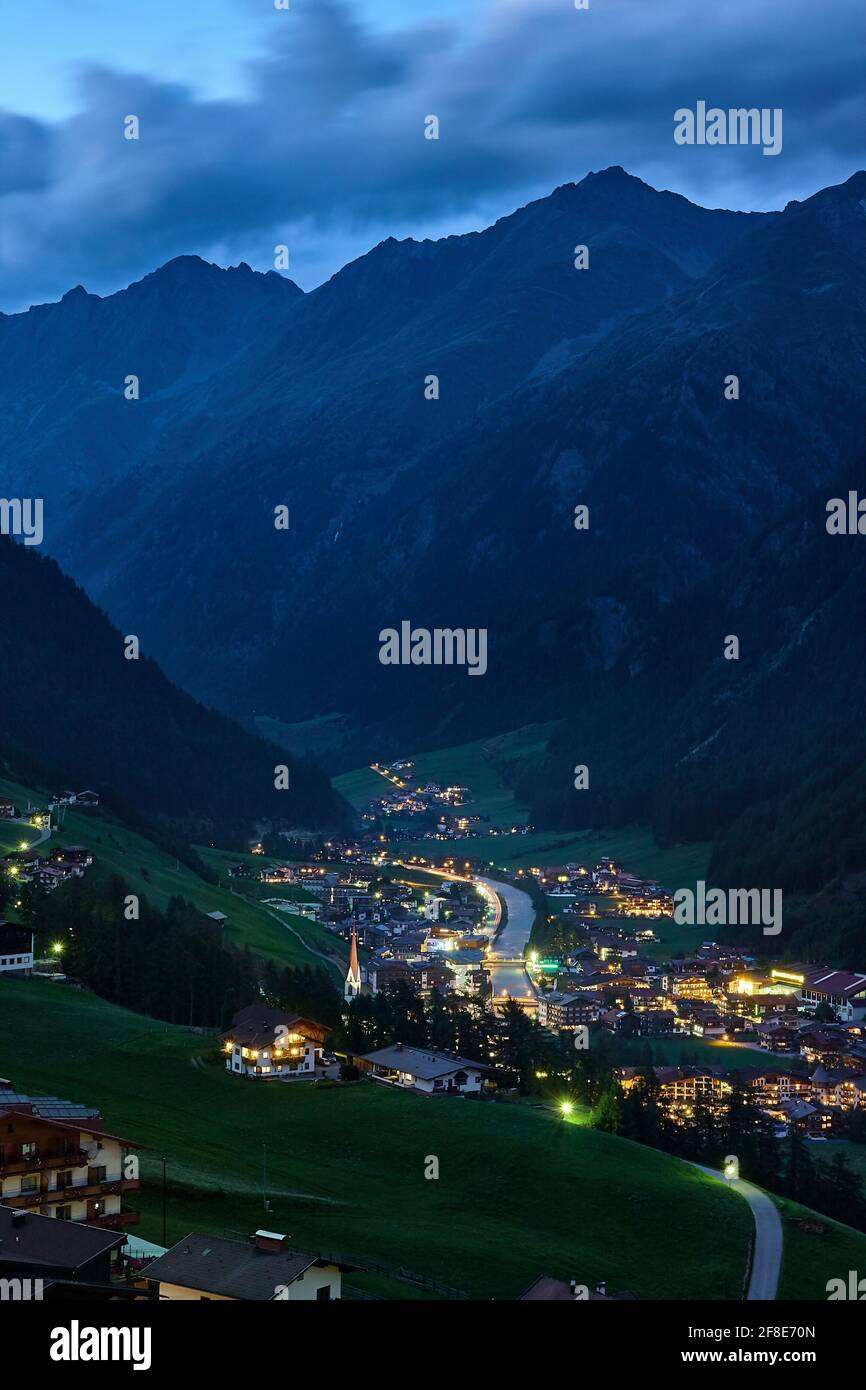 Valley evening in Austrian Alps Stock Photo - Alamy