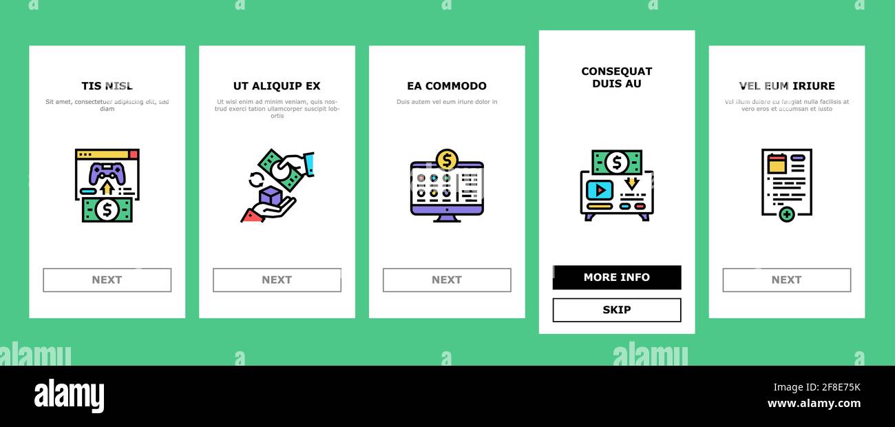Subscription Content Onboarding Icons Set Vector Stock Vector Image ...
