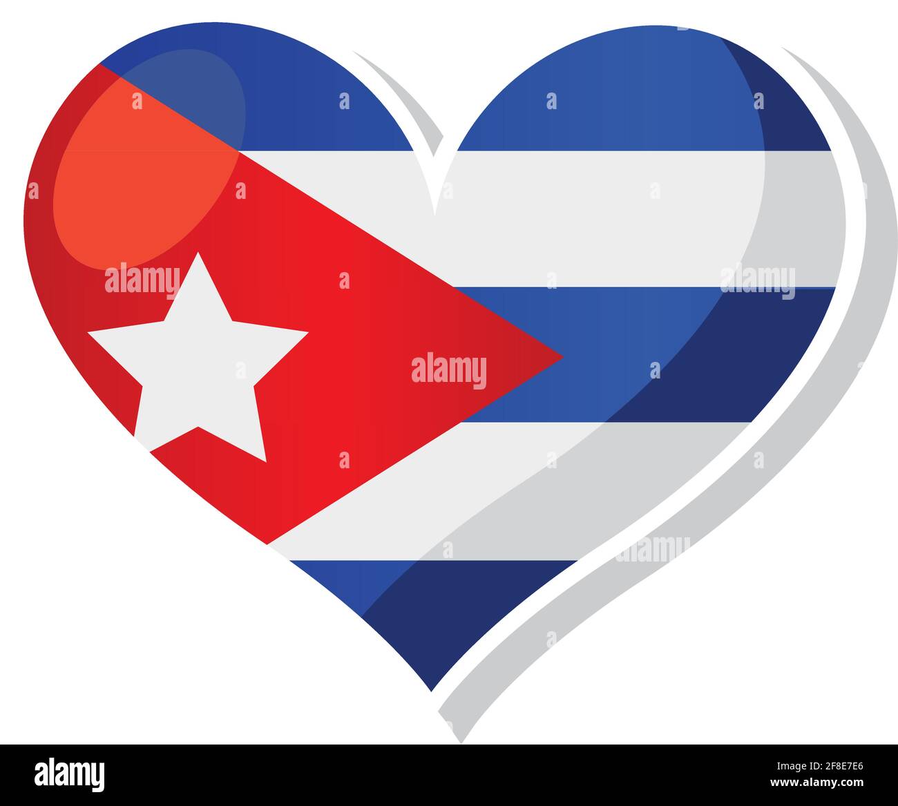 Flag of Cuba in heart shaped - Vector illustration Stock Vector Image ...