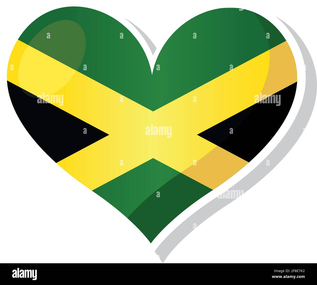 Flag of Jamaica in heart shaped - Vector illustration Stock Vector ...