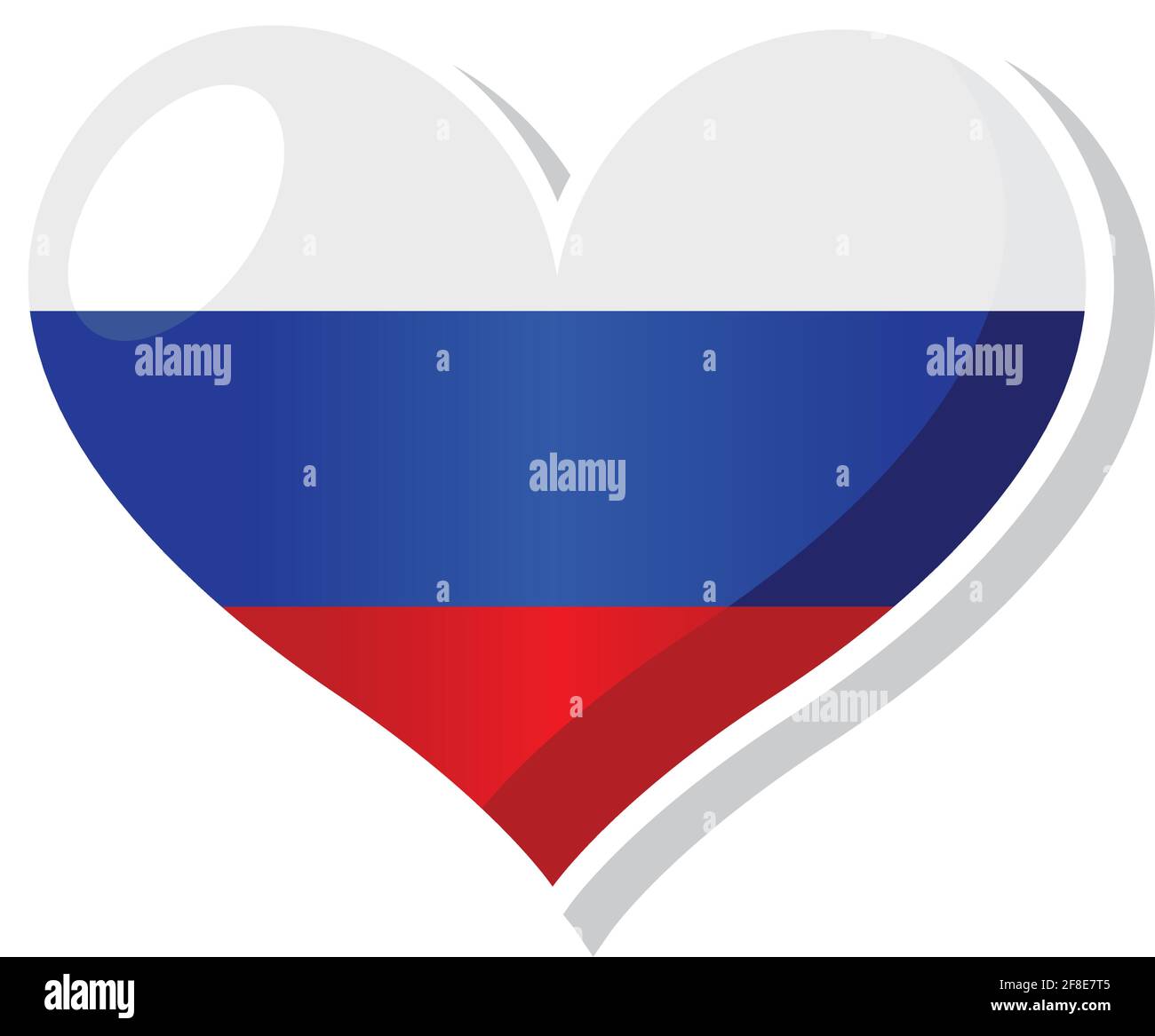 Flag of Russia in heart shaped - Vector illustration Stock Vector Image ...
