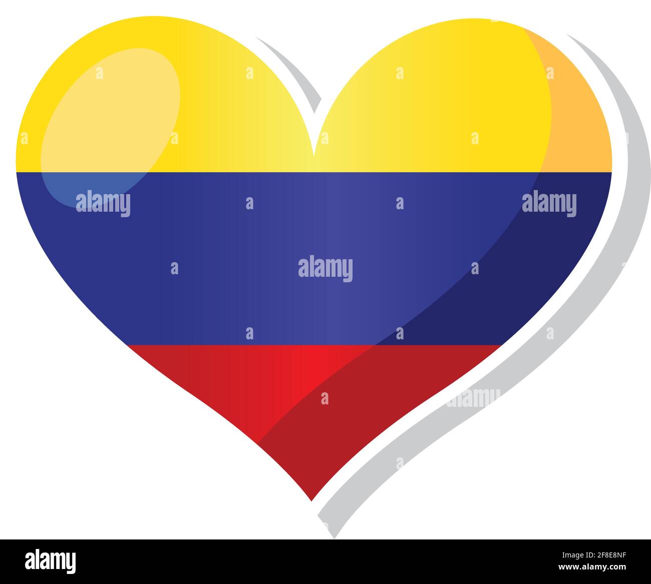Flag of Colombia in heart shaped - Vector illustration Stock Vector ...