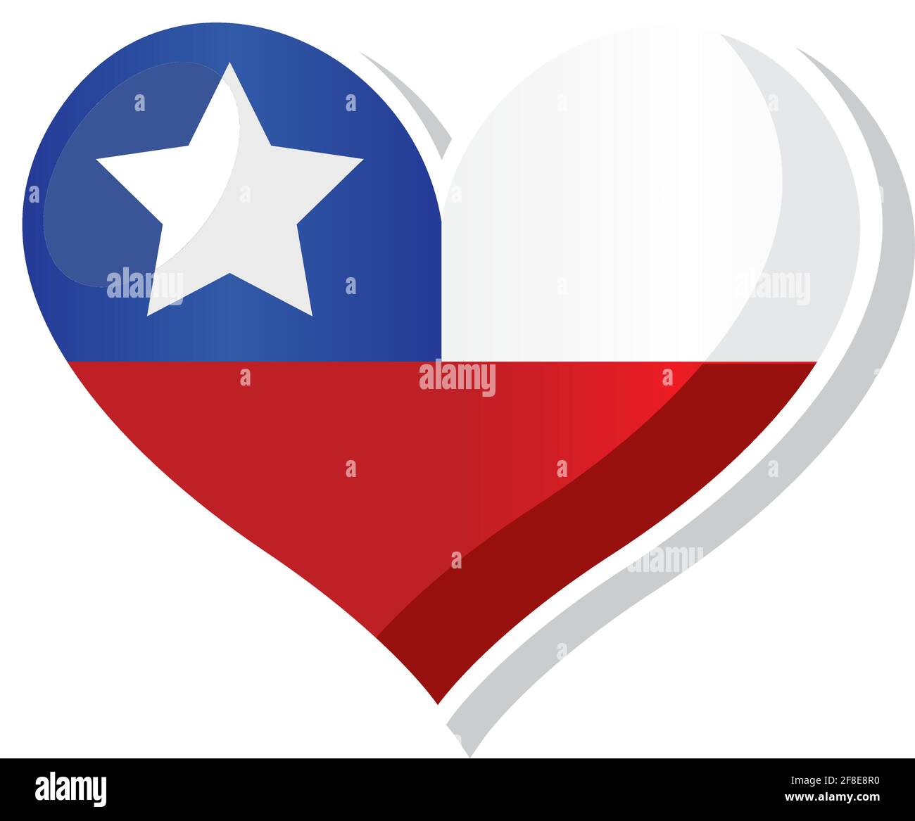 Flag of Chile in heart shaped - Vector illustration Stock Vector Image ...