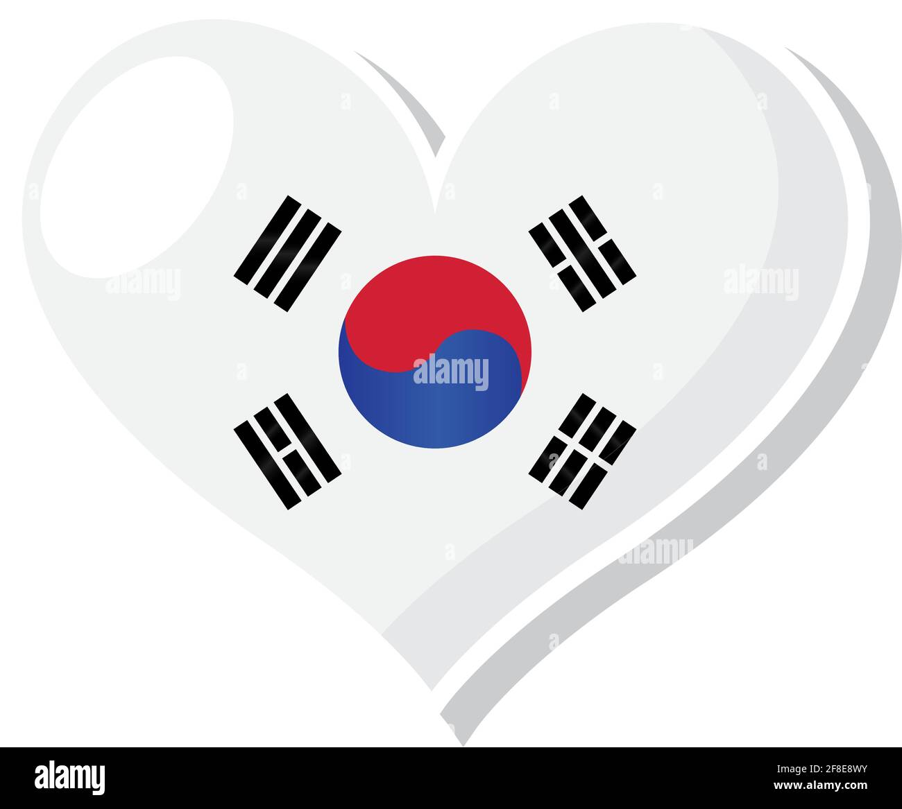 Flag of South Korea in heart shaped - Vector illustration Stock Vector ...