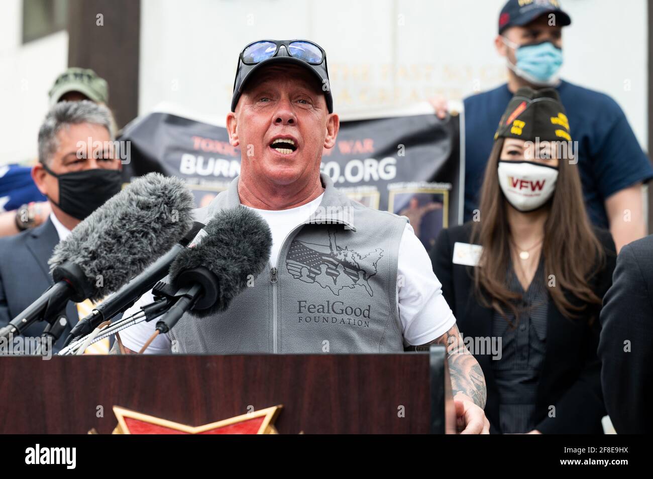 John Feal speaks at a press conference about the introduction of the ...
