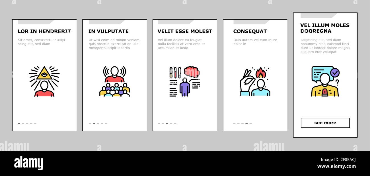 Soft Skills People Onboarding Icons Set Vector Stock Vector Image & Art ...