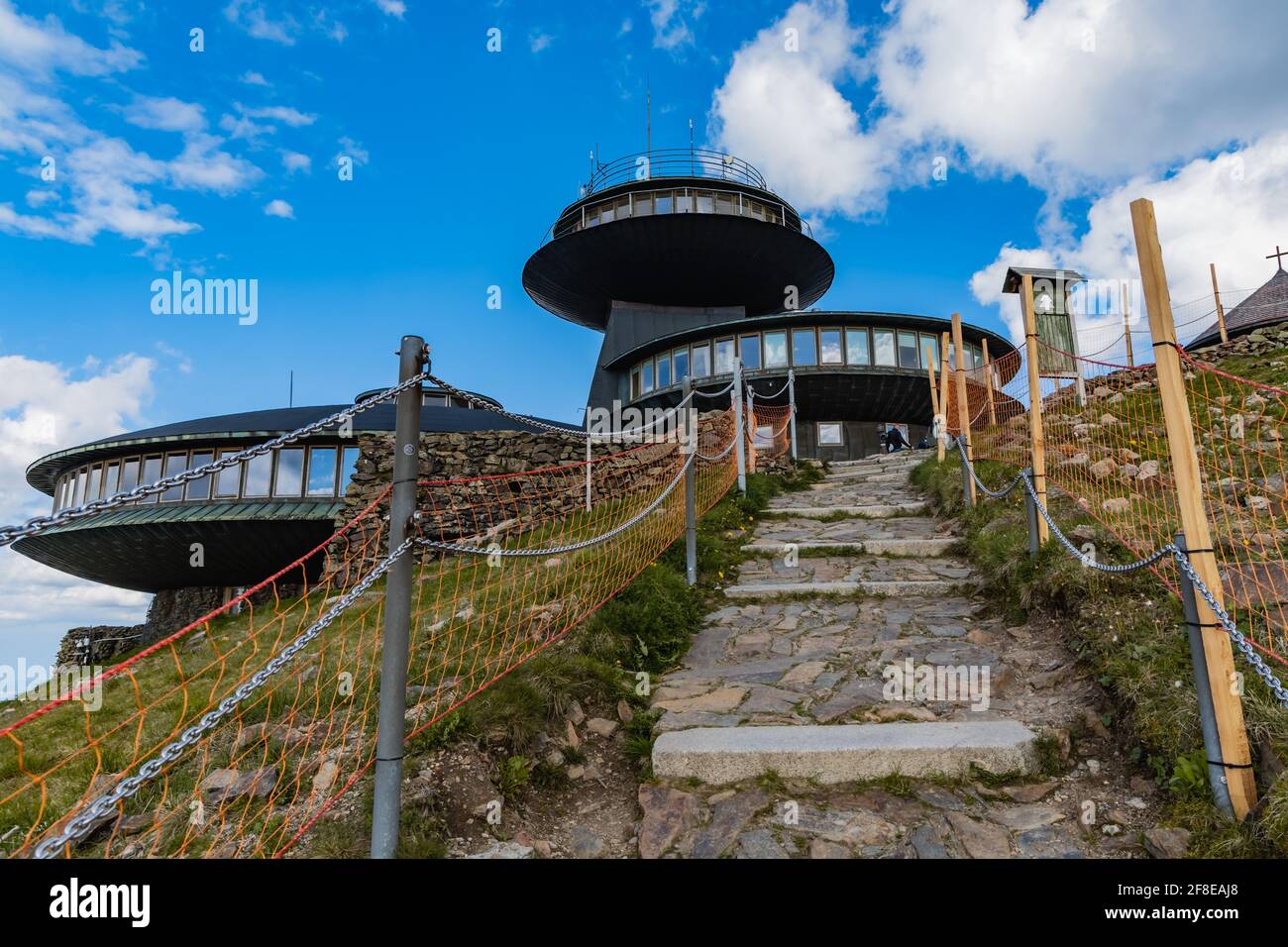 Giant Mountains, Poland - June 23 2020: Long mountain trail to peak of ...