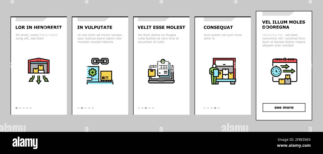 Procurement Process Onboarding Icons Set Vector Stock Vector Image ...