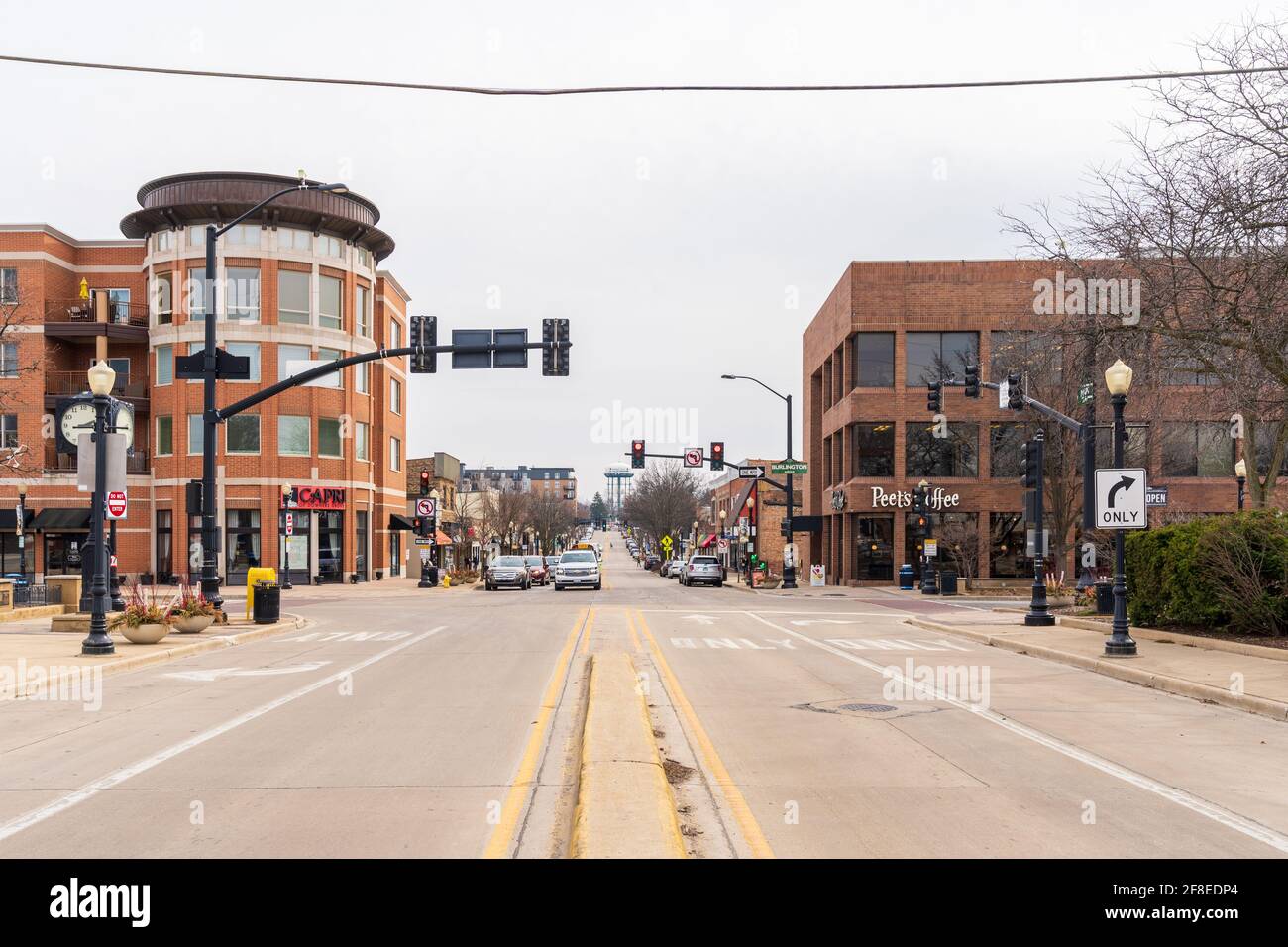 Chicago, Illinois - March 12, 2021: Downers Grove Village Street During ...