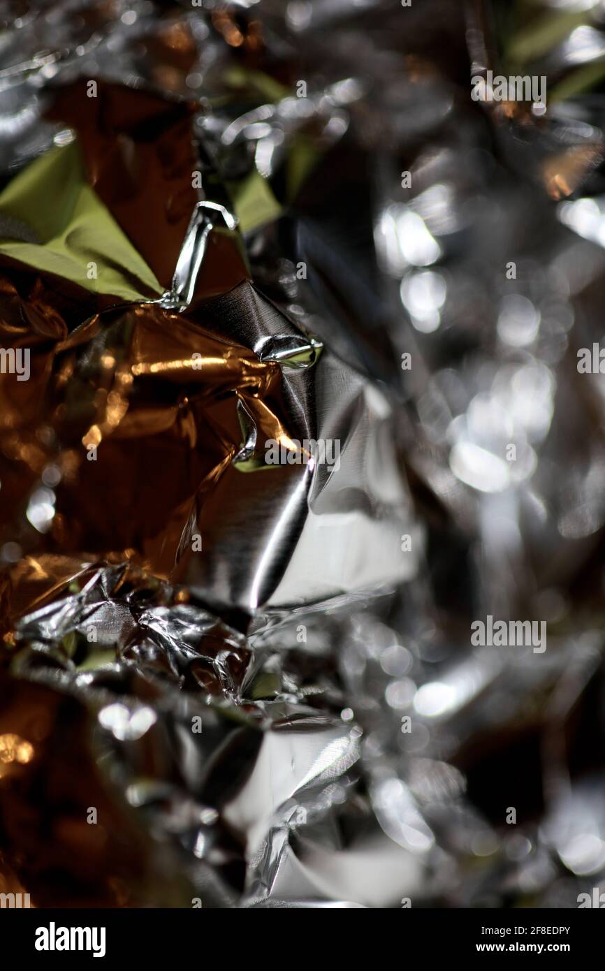 Aluminum paper colorful abstract close up background tripping modern ...