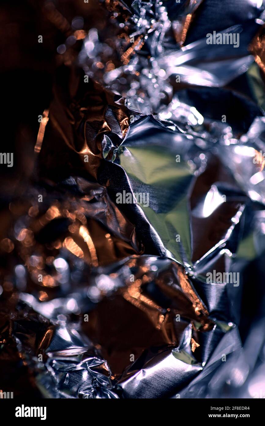 Aluminum paper colorful abstract close up background tripping modern ...