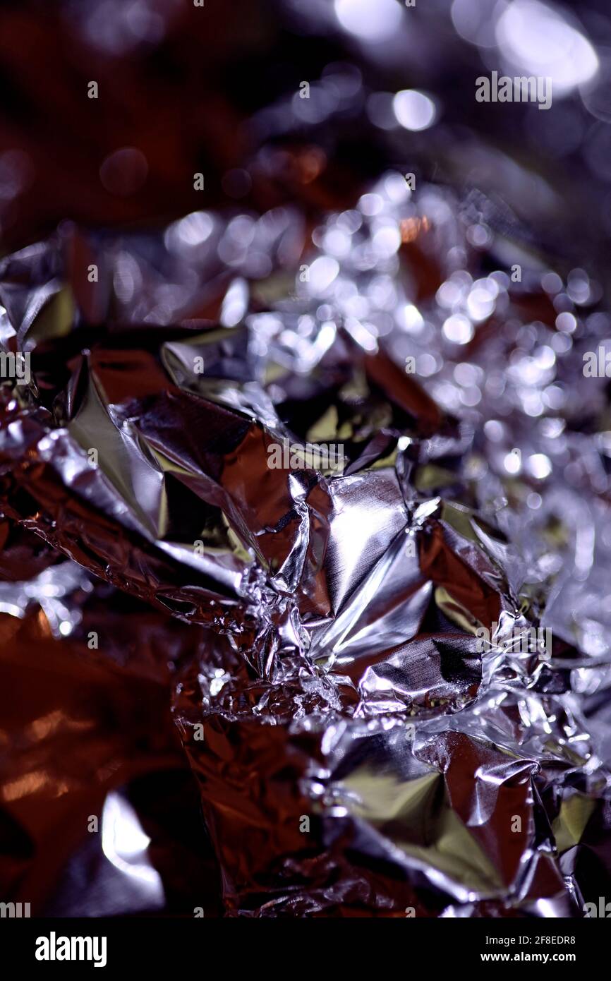 Aluminum paper colorful abstract close up background tripping modern ...