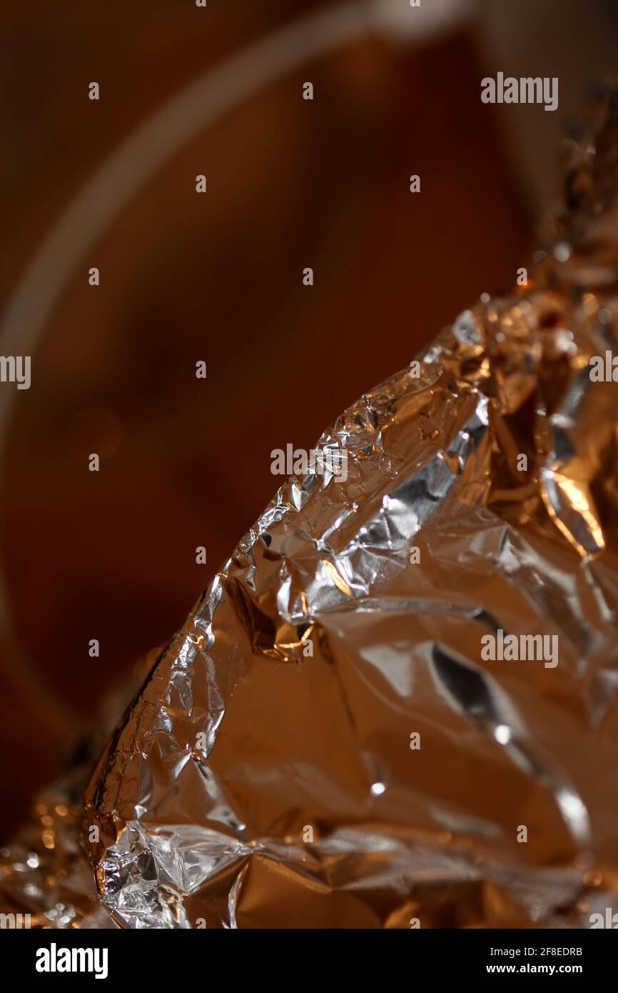 Aluminum paper colorful abstract close up background tripping modern ...