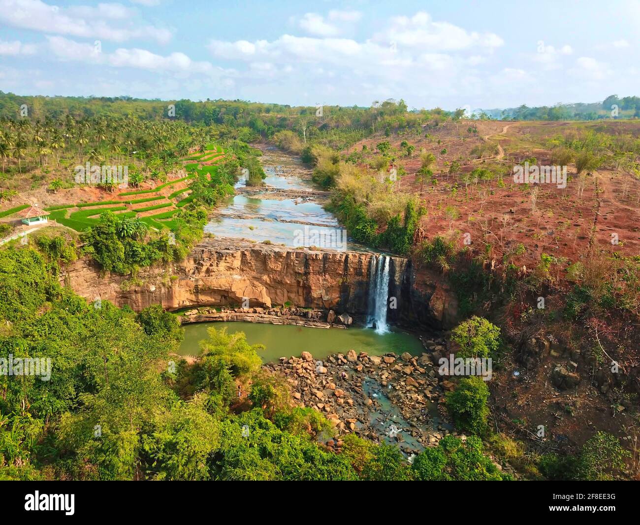 Awang waterfall is located in Taman Jaya Village, which is one of ...