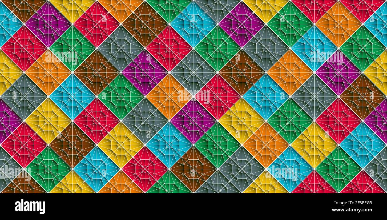 Decorative mosaic background in colors, vector repeating pattern Stock ...