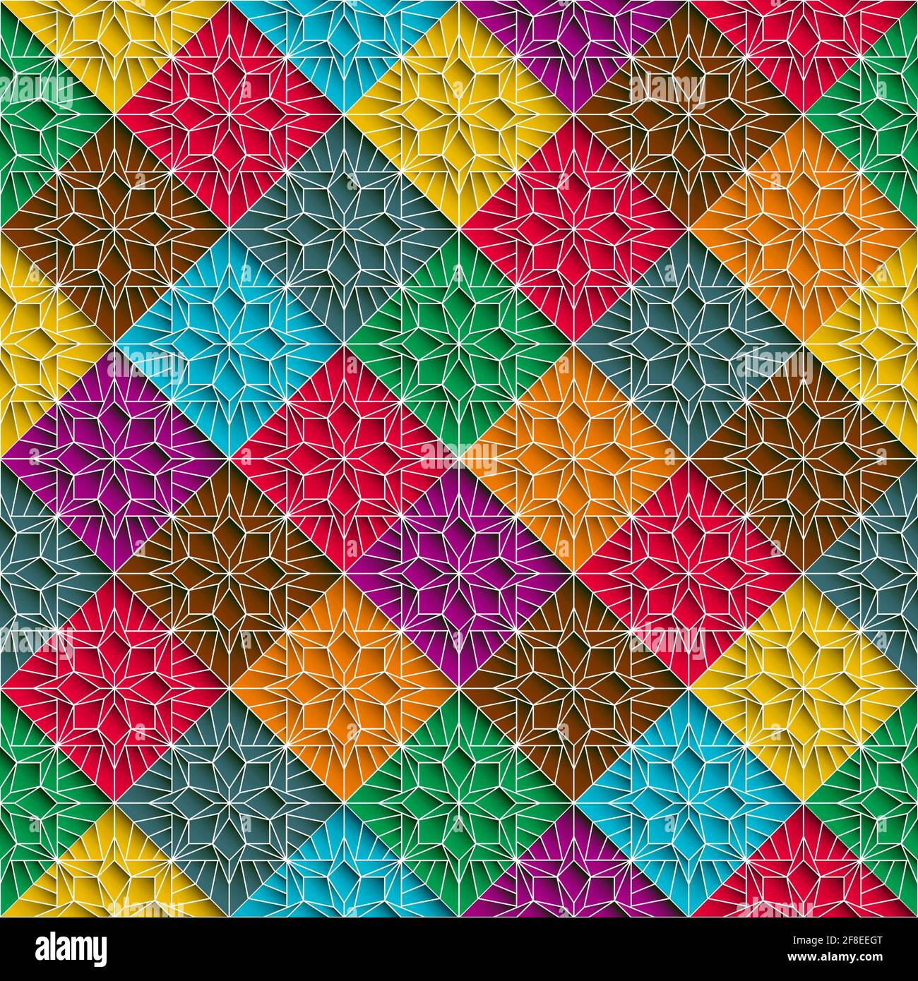 Decorative mosaic background in colors, vector repeating pattern Stock ...