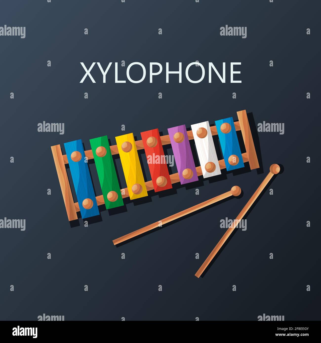 Colored xylophone icon, vector illustration Stock Vector Image & Art ...