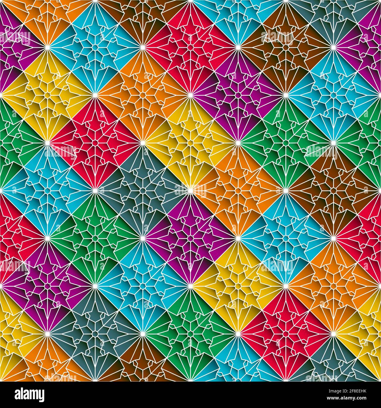 Decorative mosaic background in colors, vector repeating pattern Stock ...