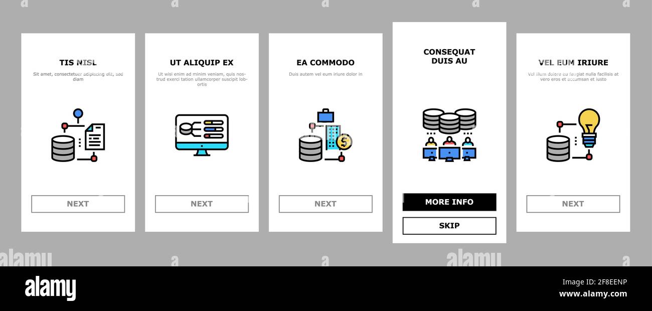 Digital Processing Onboarding Icons Set Vector Stock Vector Image & Art - Alamy