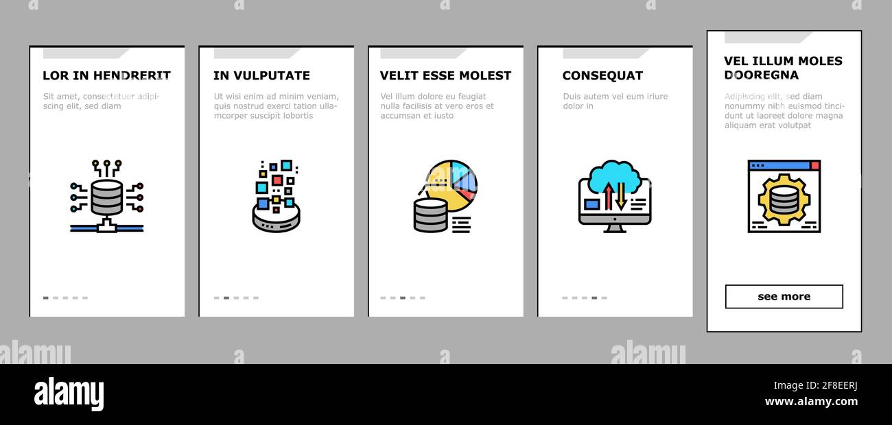 Digital Processing Onboarding Icons Set Vector Stock Vector Image & Art - Alamy