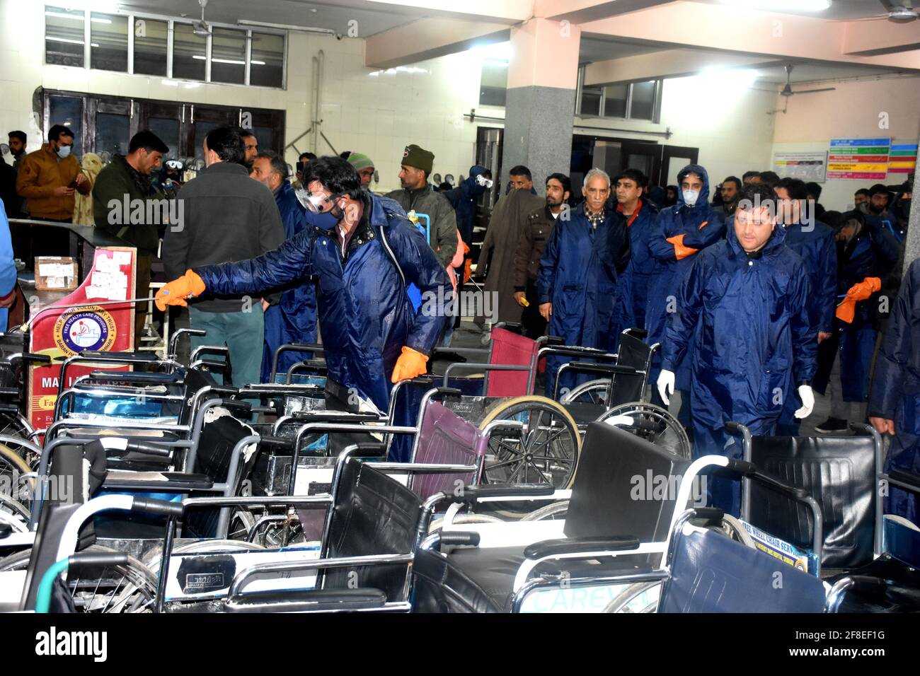 Srinagar, Jammu and kashmir India 07 August 2020. Blue kit wearing men ...