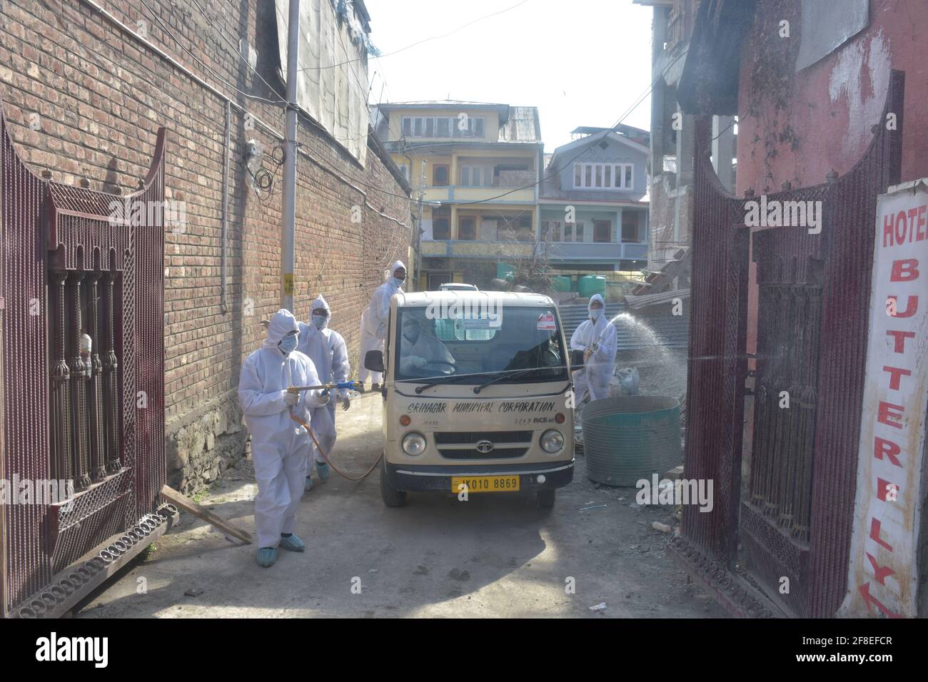Srinagar, Jammu and kashmir India 07 August 2020. Kit wearing frontline ...