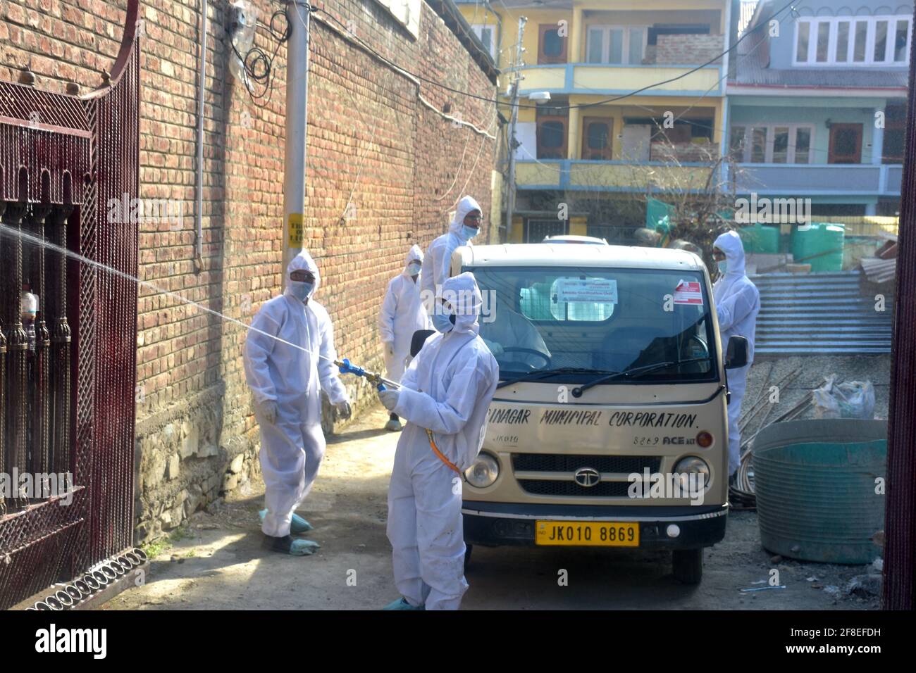 Srinagar, Jammu and kashmir India 07 August 2020. Kit wearing frontline ...