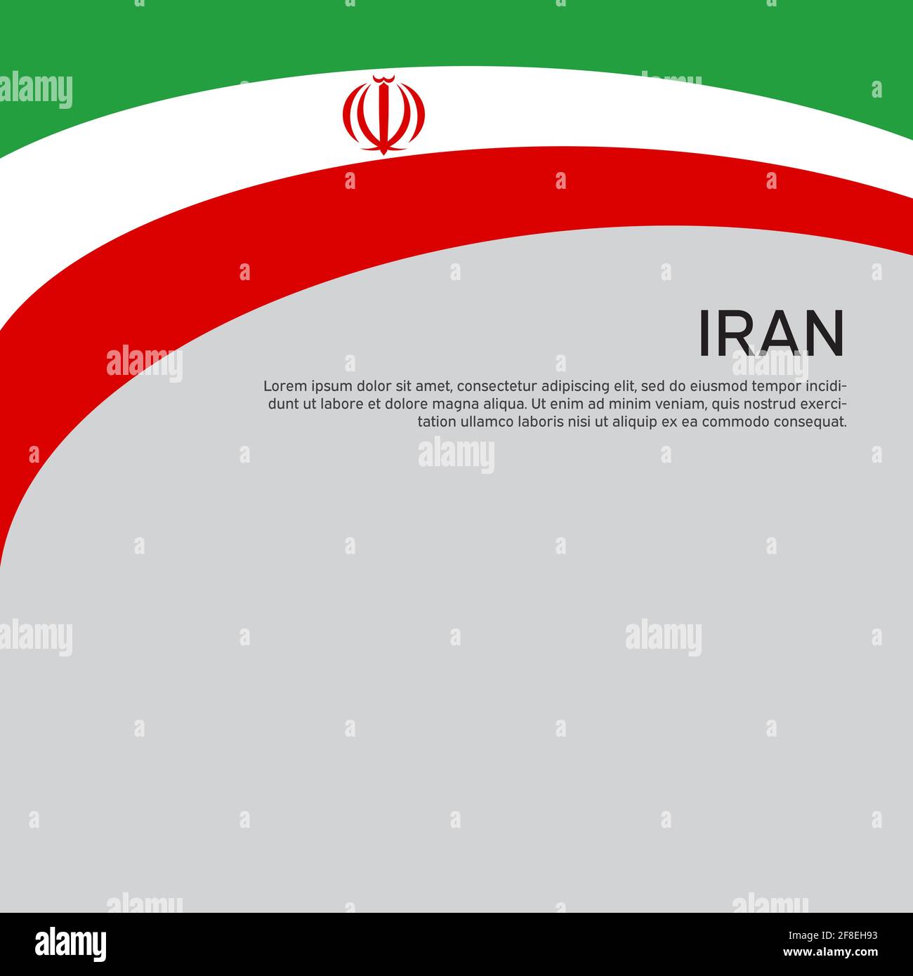 Abstract waving iran flag. Iranian state patriotic banner, flyer. Card ...