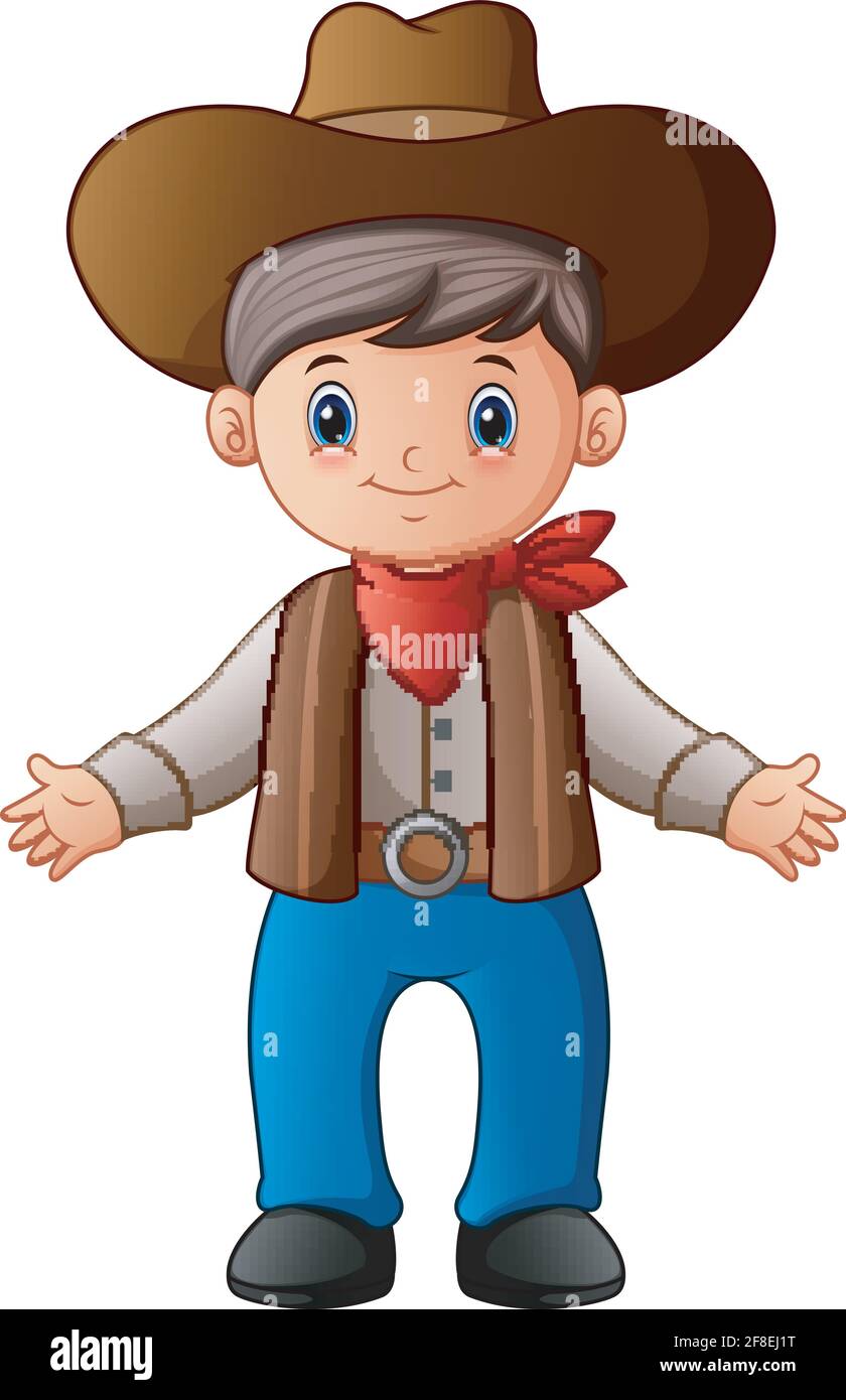 Vector illustration of Cute cartoon cowboy Stock Vector Image & Art - Alamy