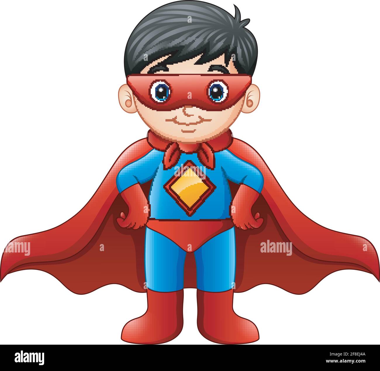 Vector illustration of Cartoon superhero boy Stock Vector Image & Art ...