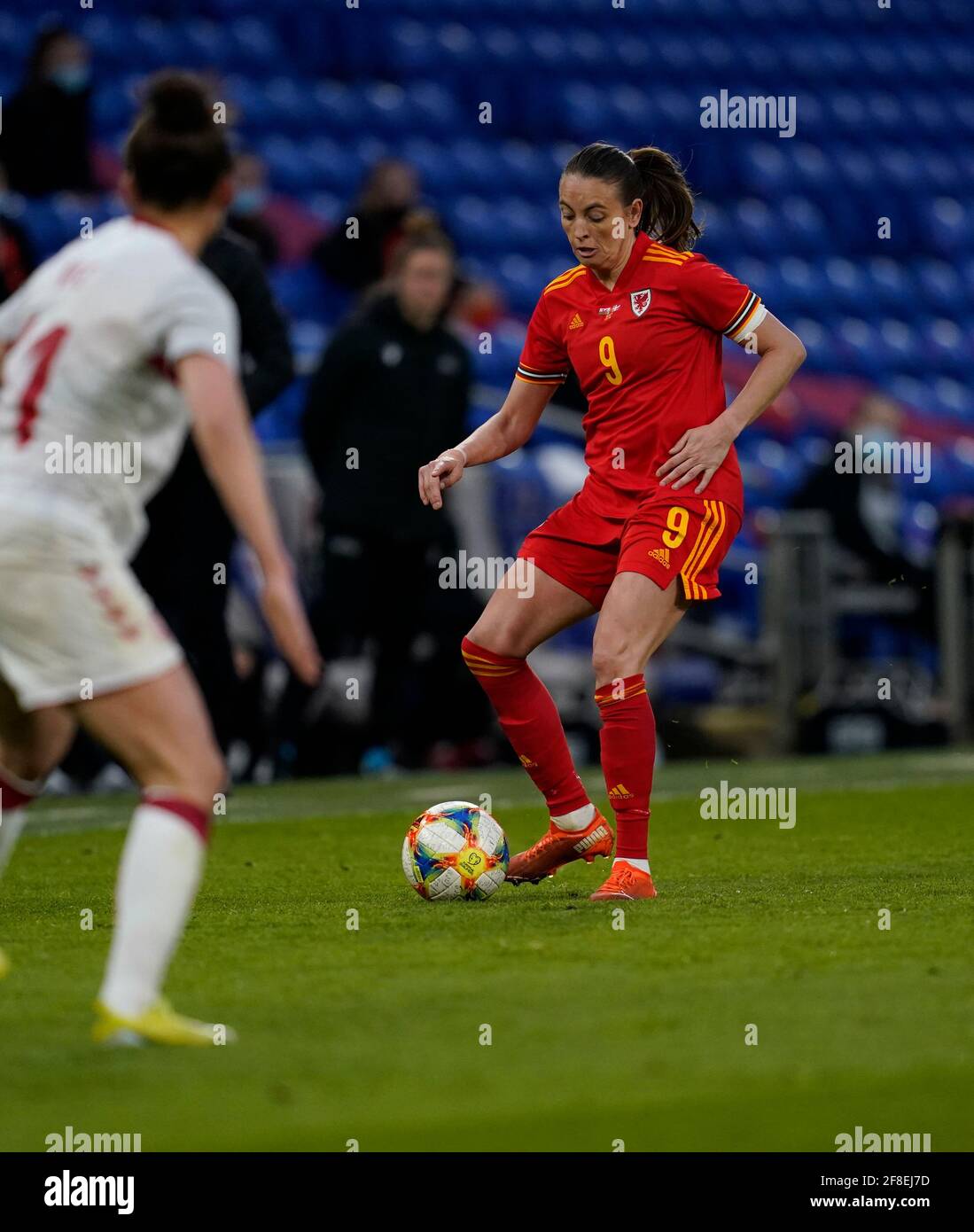 Cardiff, UK - 13 Apr 2021 Kayleigh Green (9) seen in action during the ...