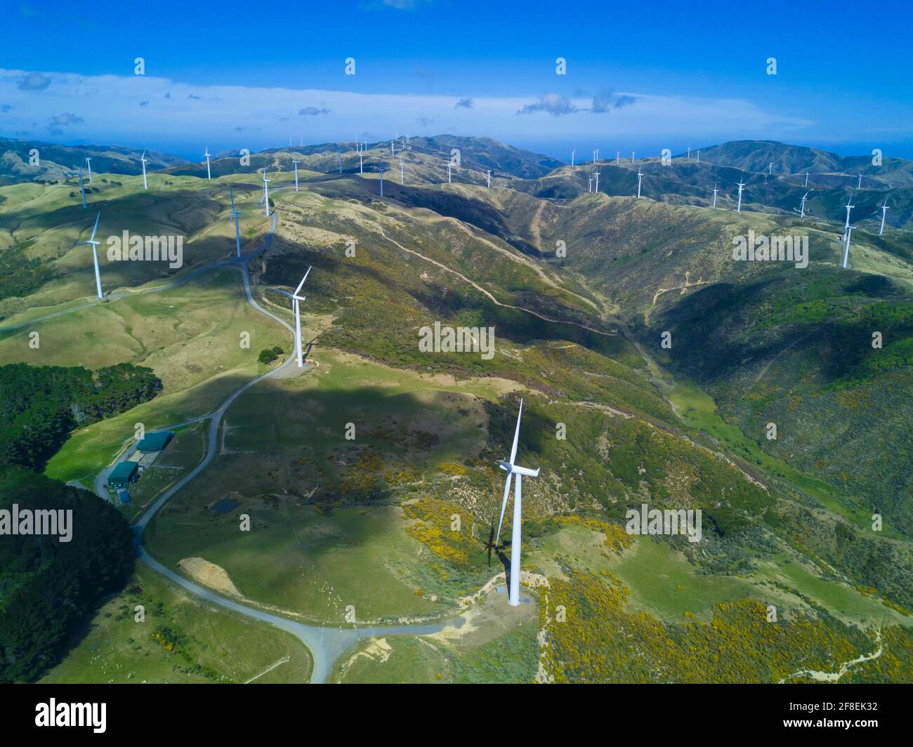The wind farm’s 62 wind turbines can generate up to 142.6 megawatts of ...