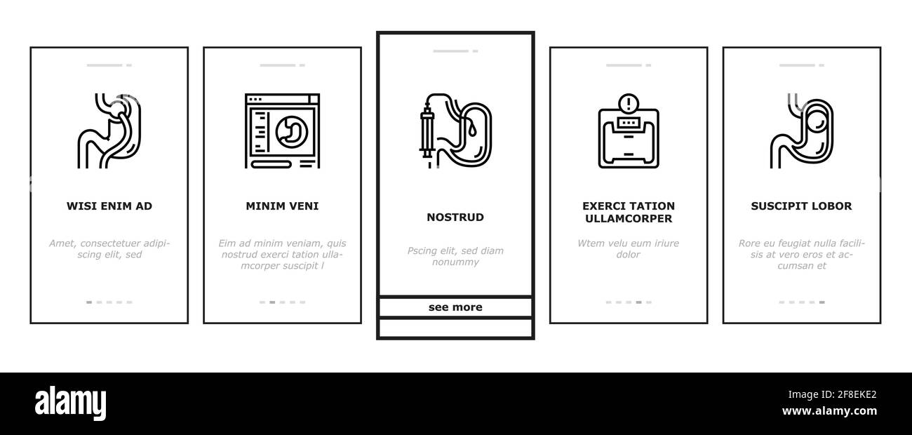 Bariatric Surgery Onboarding Icons Set Vector Stock Vector Image & Art ...