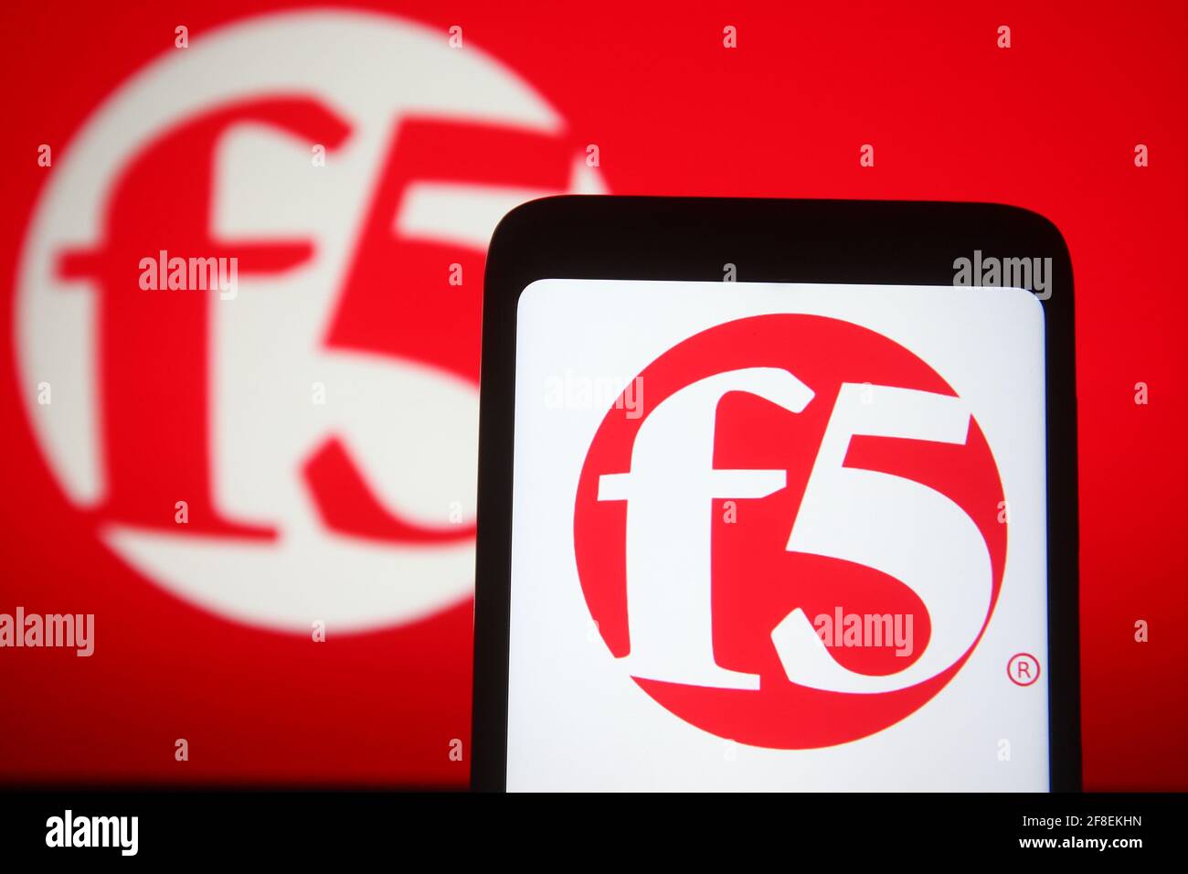 In this photo illustration the F5 logo of an US company that ...
