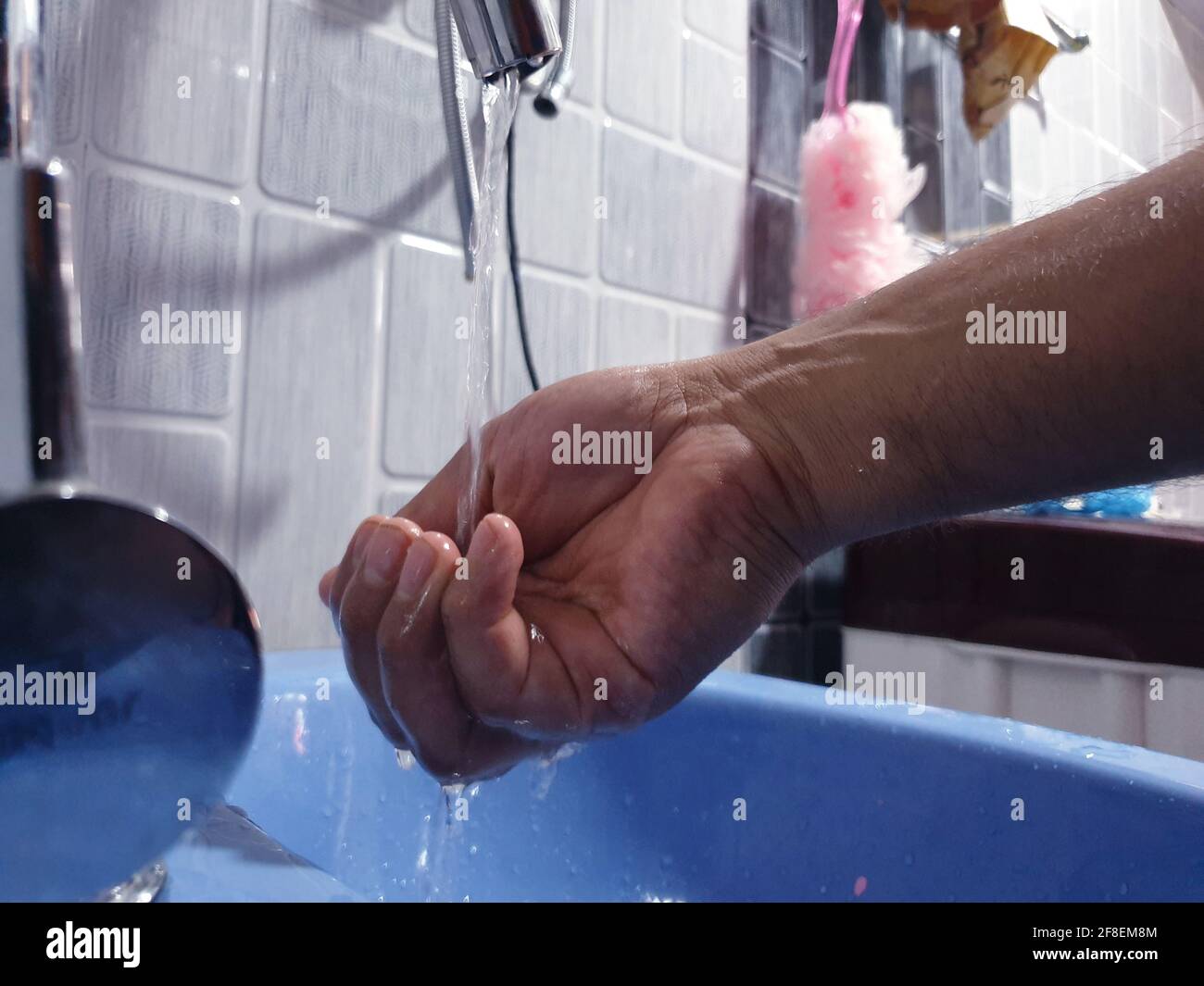 Washing hands with soap and water cleaning Stock Photo - Alamy