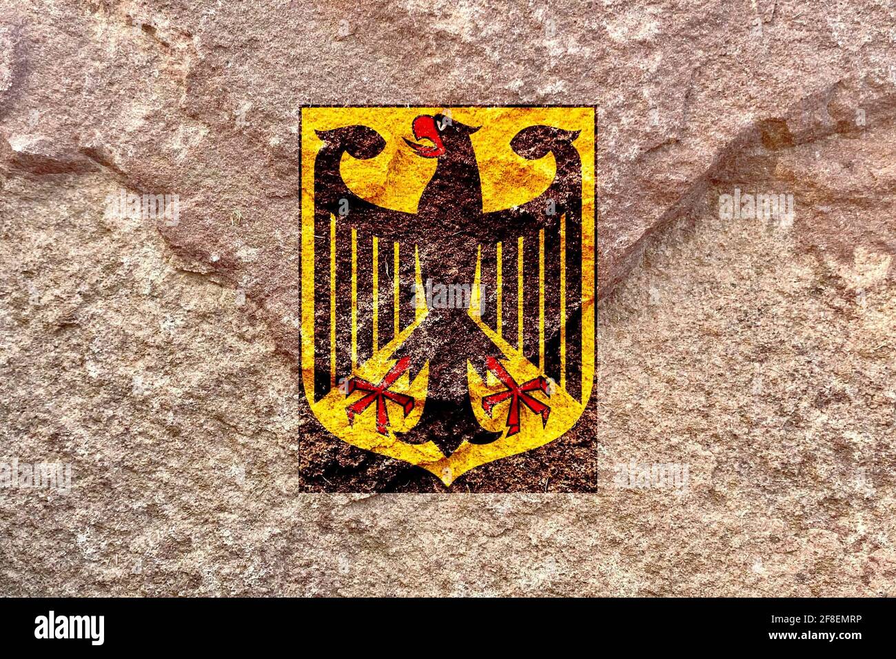 Coat of arms of Germany isolated on weathered solid rock Stock Photo ...