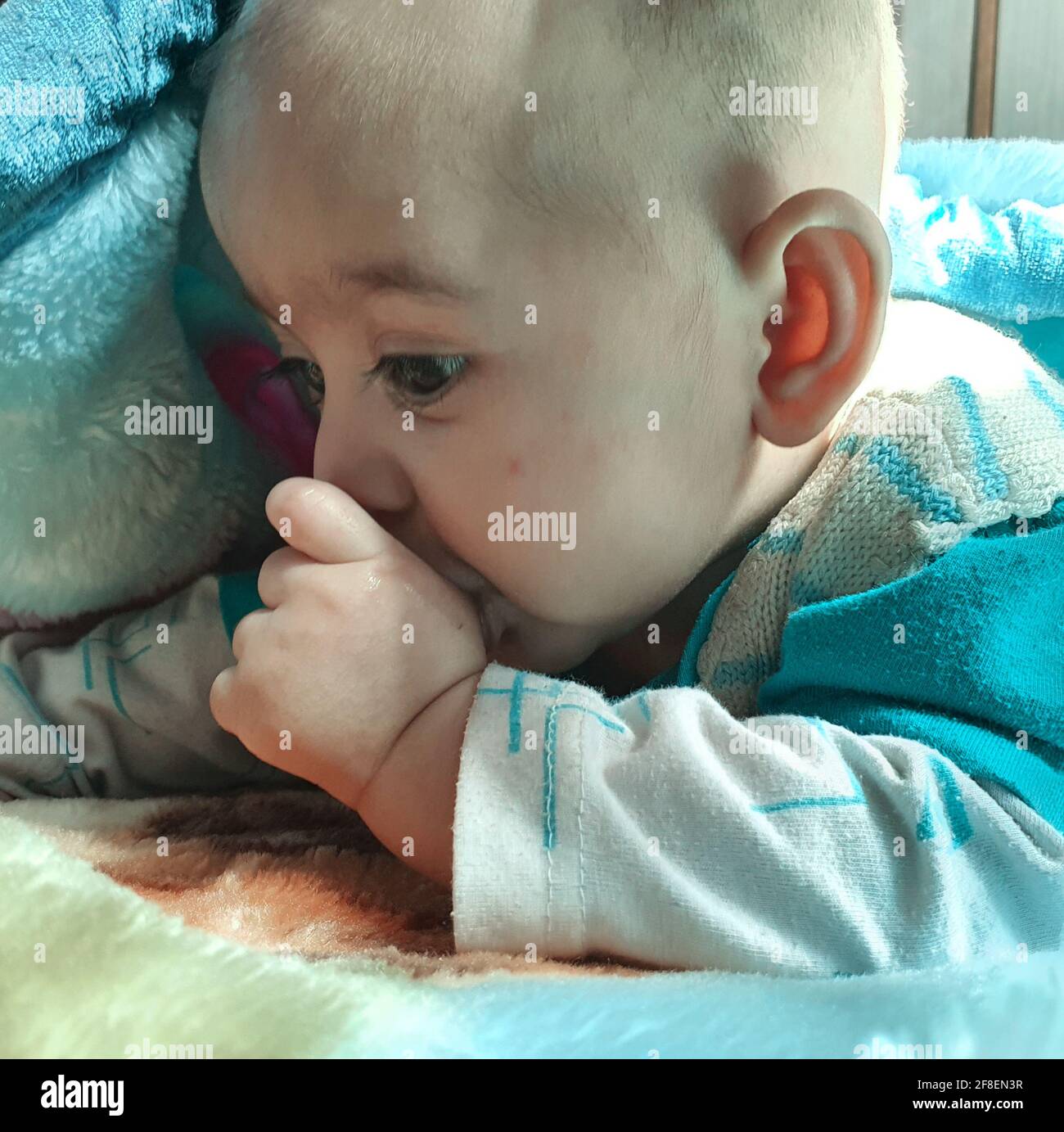 Innocent new born baby kid asian colour looks very beautiful Stock ...