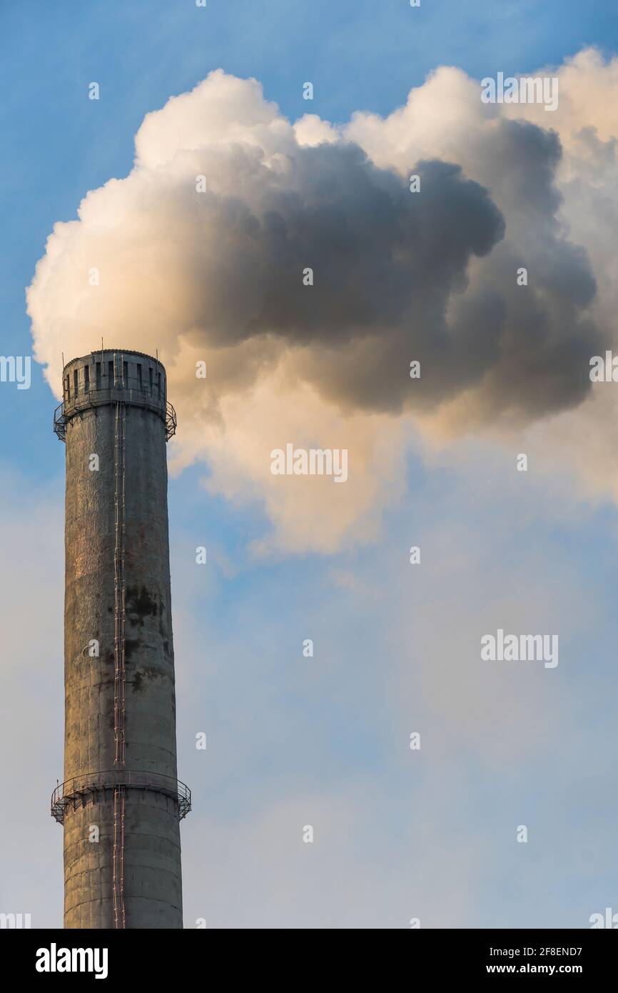 Smoking factory chimneys with co2 emissions.Environmental problem of ...