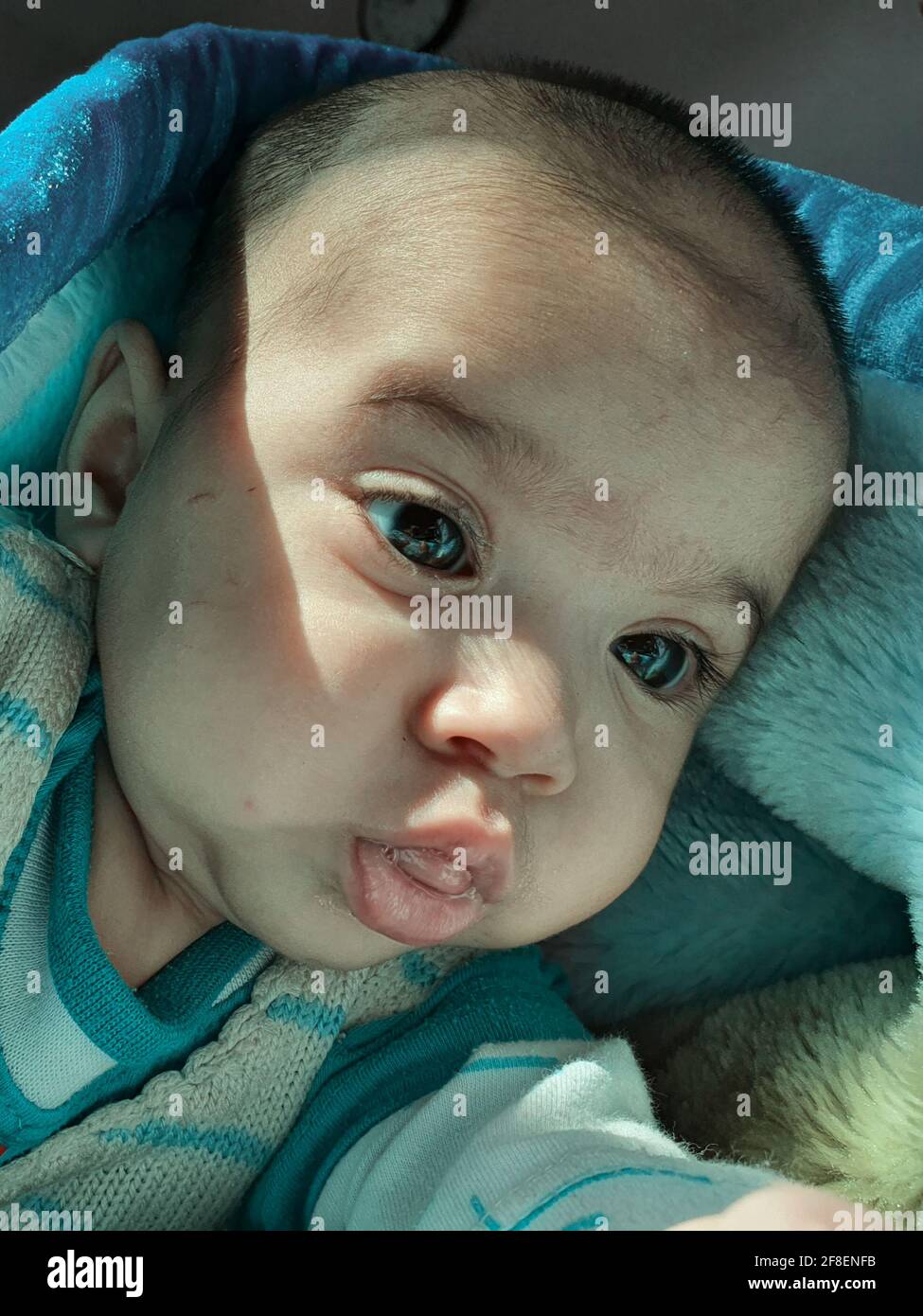 Innocent new born baby kid asian colour looks very beautiful Stock ...