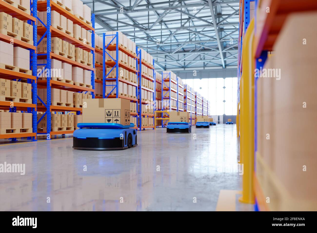 An army of robots efficiently sorting hundreds of parcels per hour ...