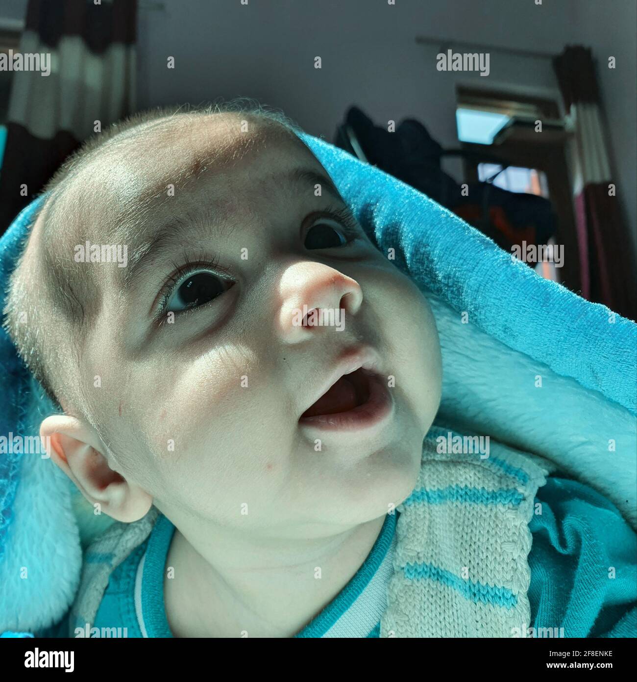 Beautiful kid different poses looks very handsome. Small child after ...