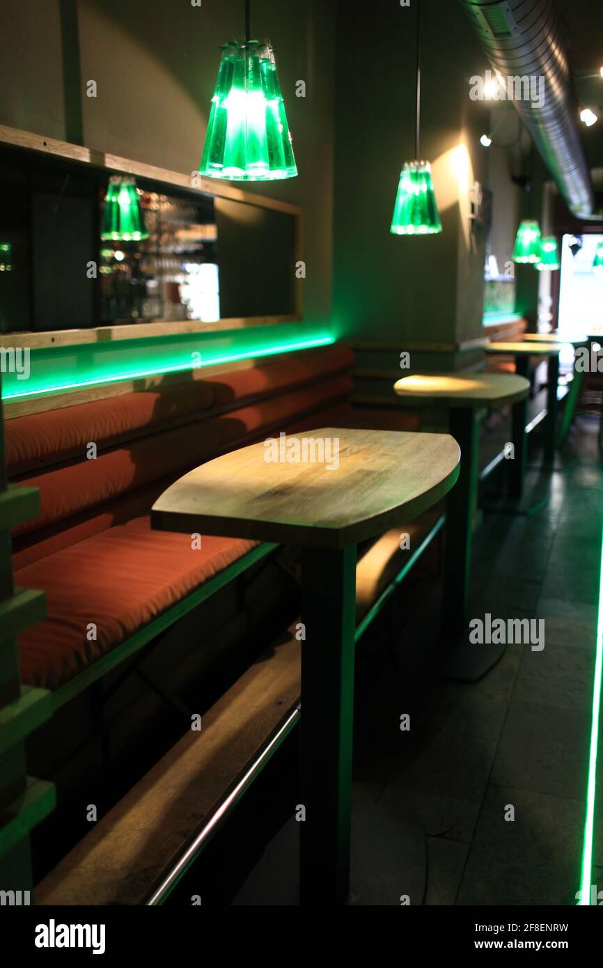 Interior of the empty bar at night Stock Photo - Alamy