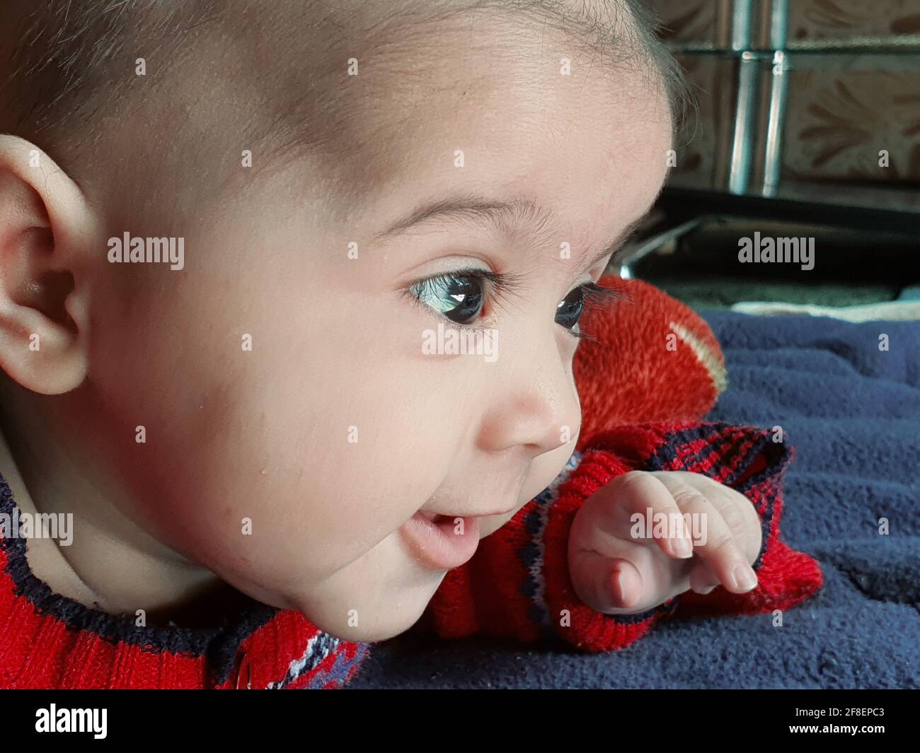 Beautiful kid different poses looks very handsome. Small child after ...