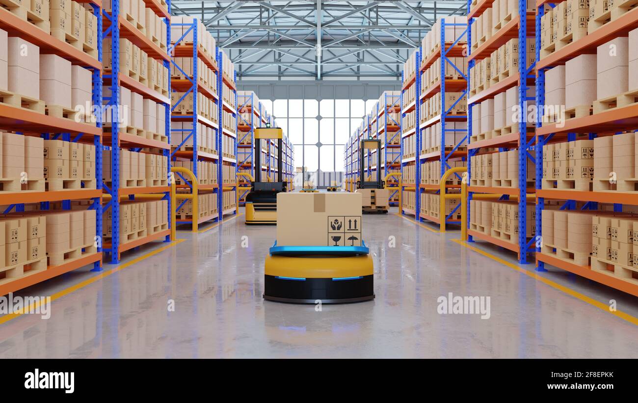 An army of robots efficiently sorting hundreds of parcels per hour ...