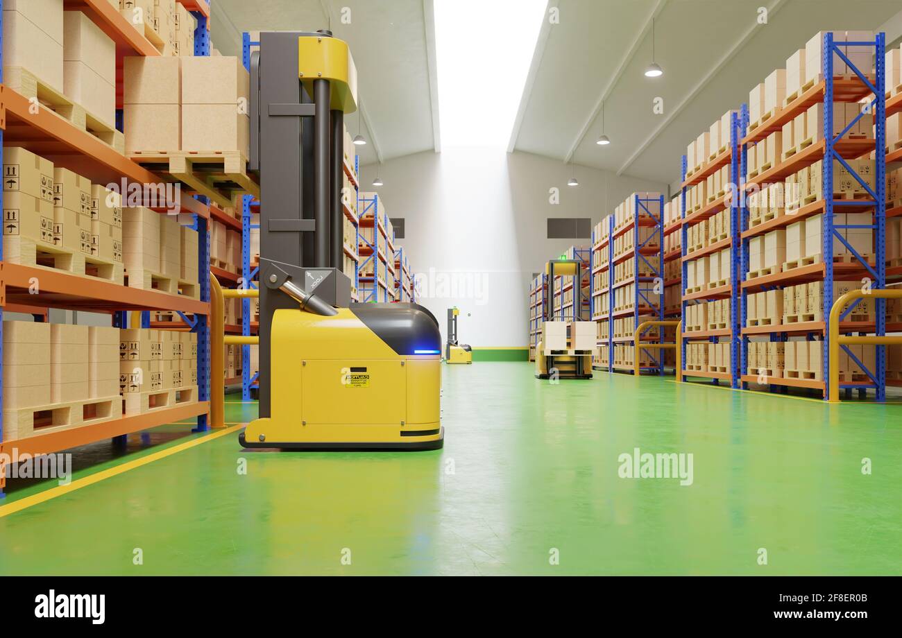 AGV robots efficiently sorting hundreds of parcels per hour(Automated ...