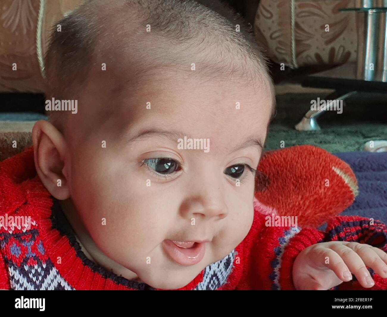 Innocent new born baby kid asian colour looks very beautiful Stock ...